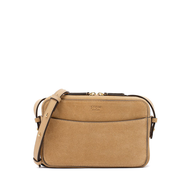 Camera Bag in Soft Sand Suede from STOW London