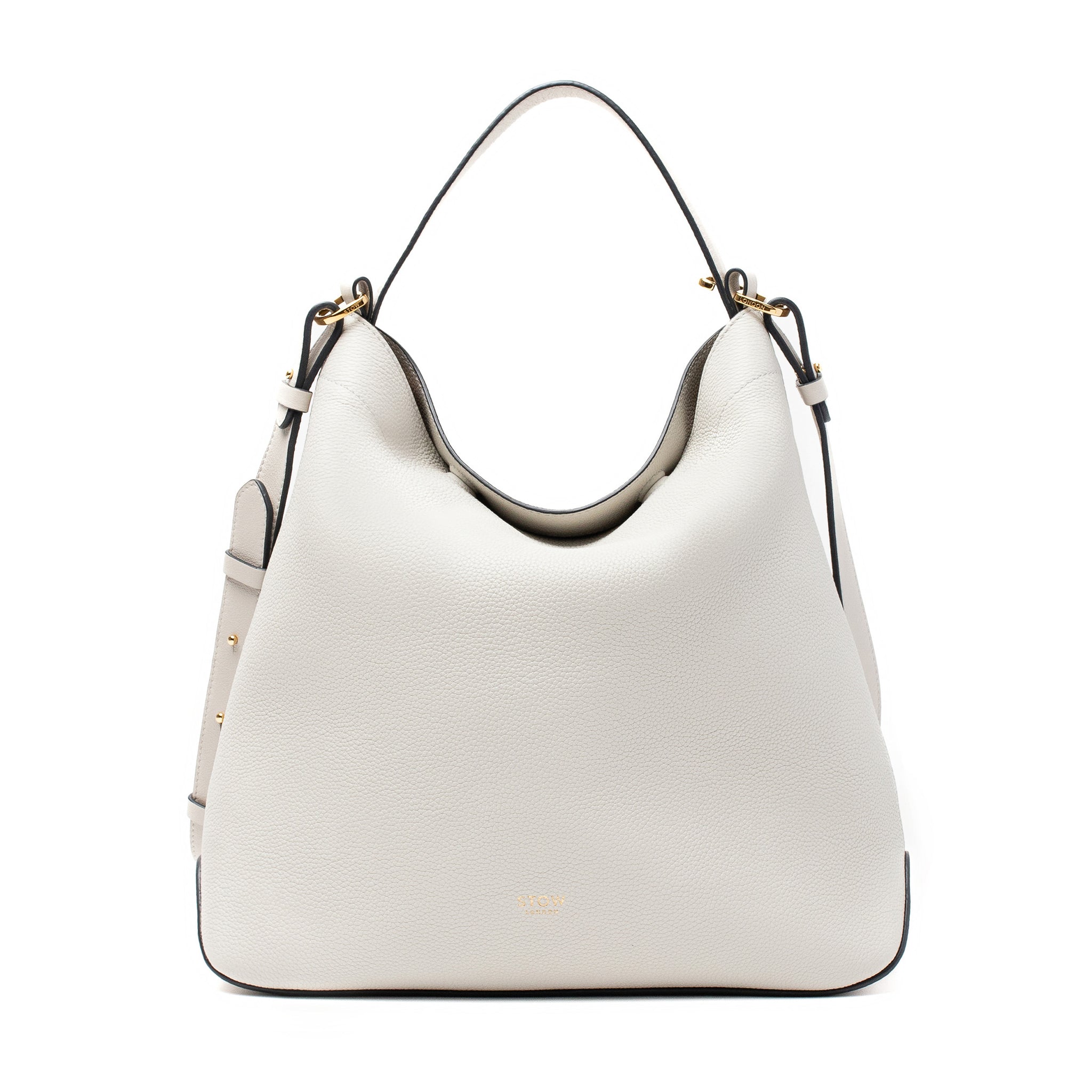 Cloud Grey Leather Curve Bag from STOW London