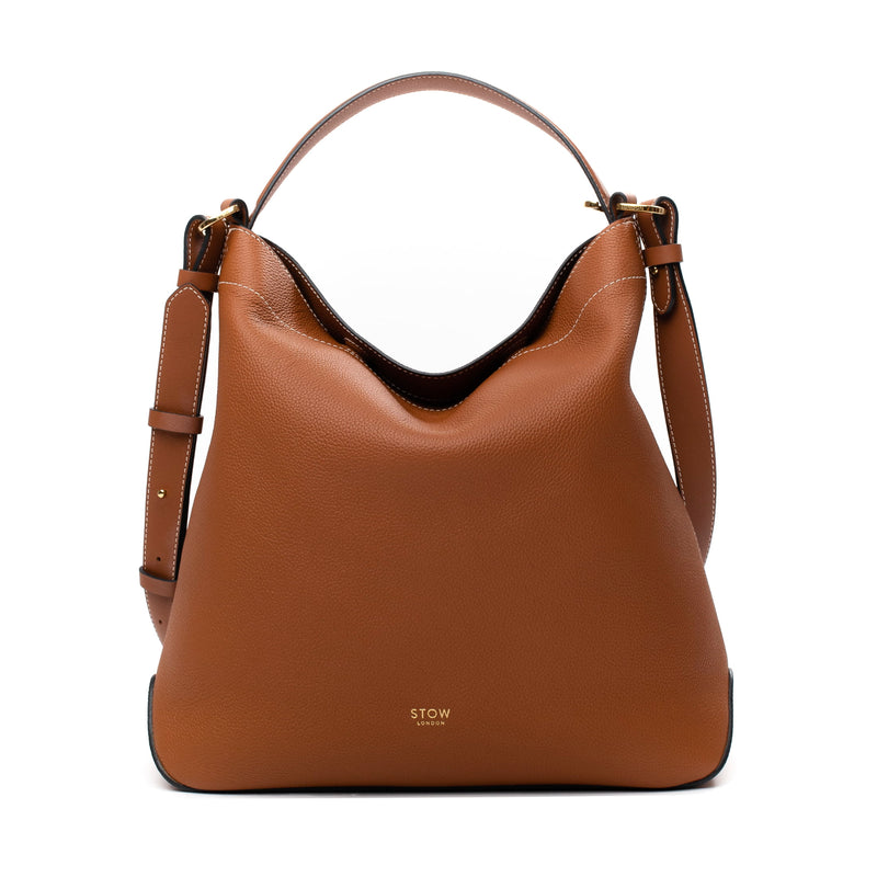Earth Tan Leather Curve Bag