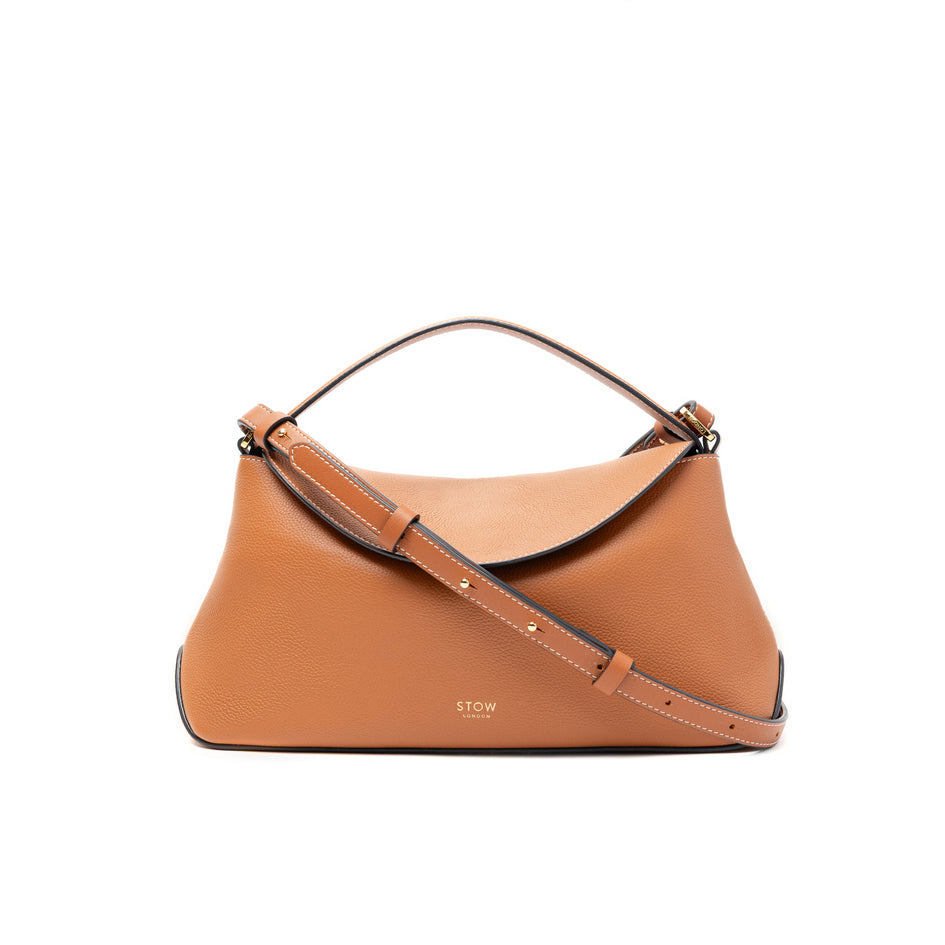 Curve Bag in Earth Tan Leather from STOW London
