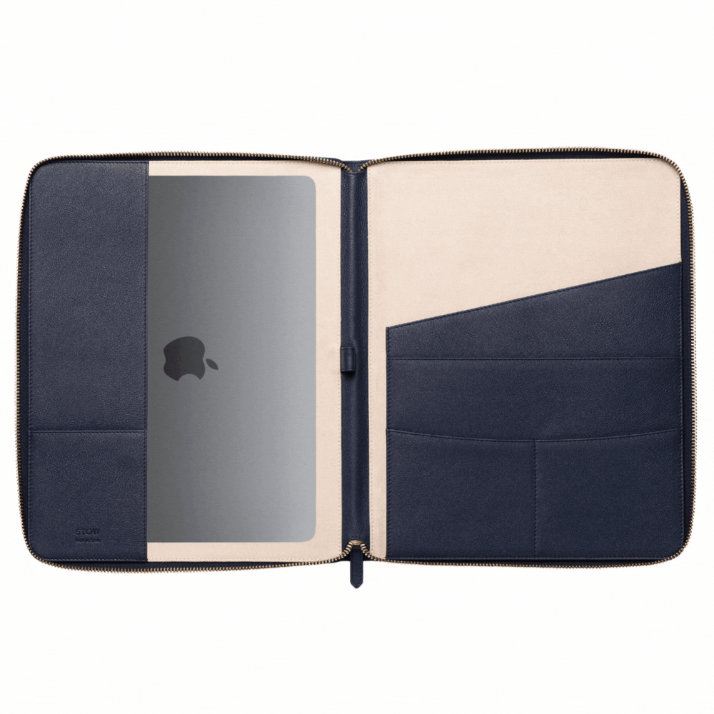 Executive Folio in Navy Leather from STOW London