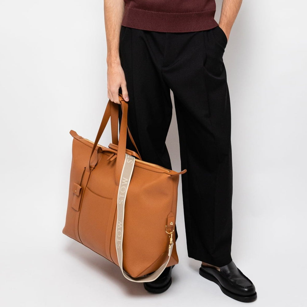 Weekend Bag in Earth Tan Leather from STOW London