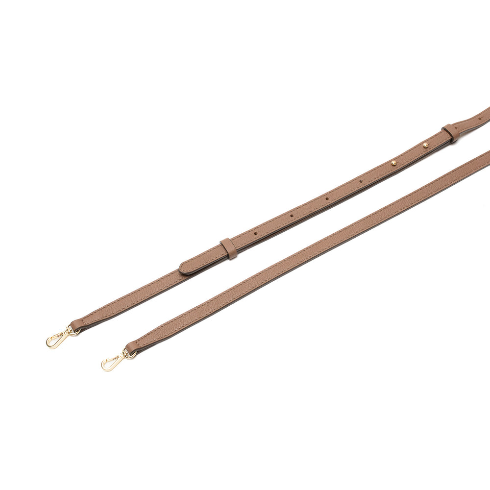 Mini Curve Crossbody Strap in Mocha Leather from STOW London