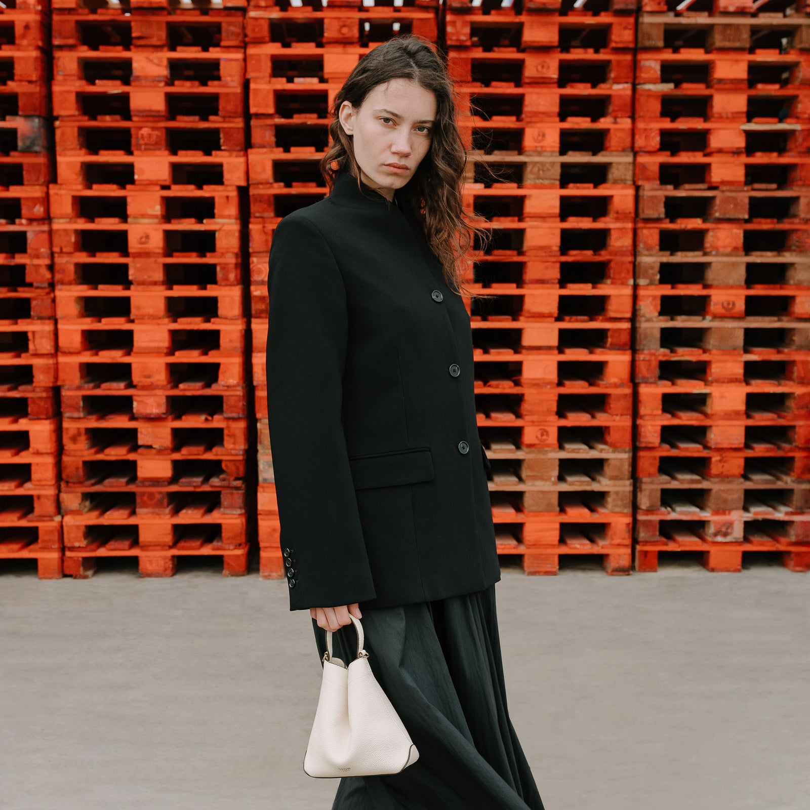 Spring Moon Leather Mini Curve Bag