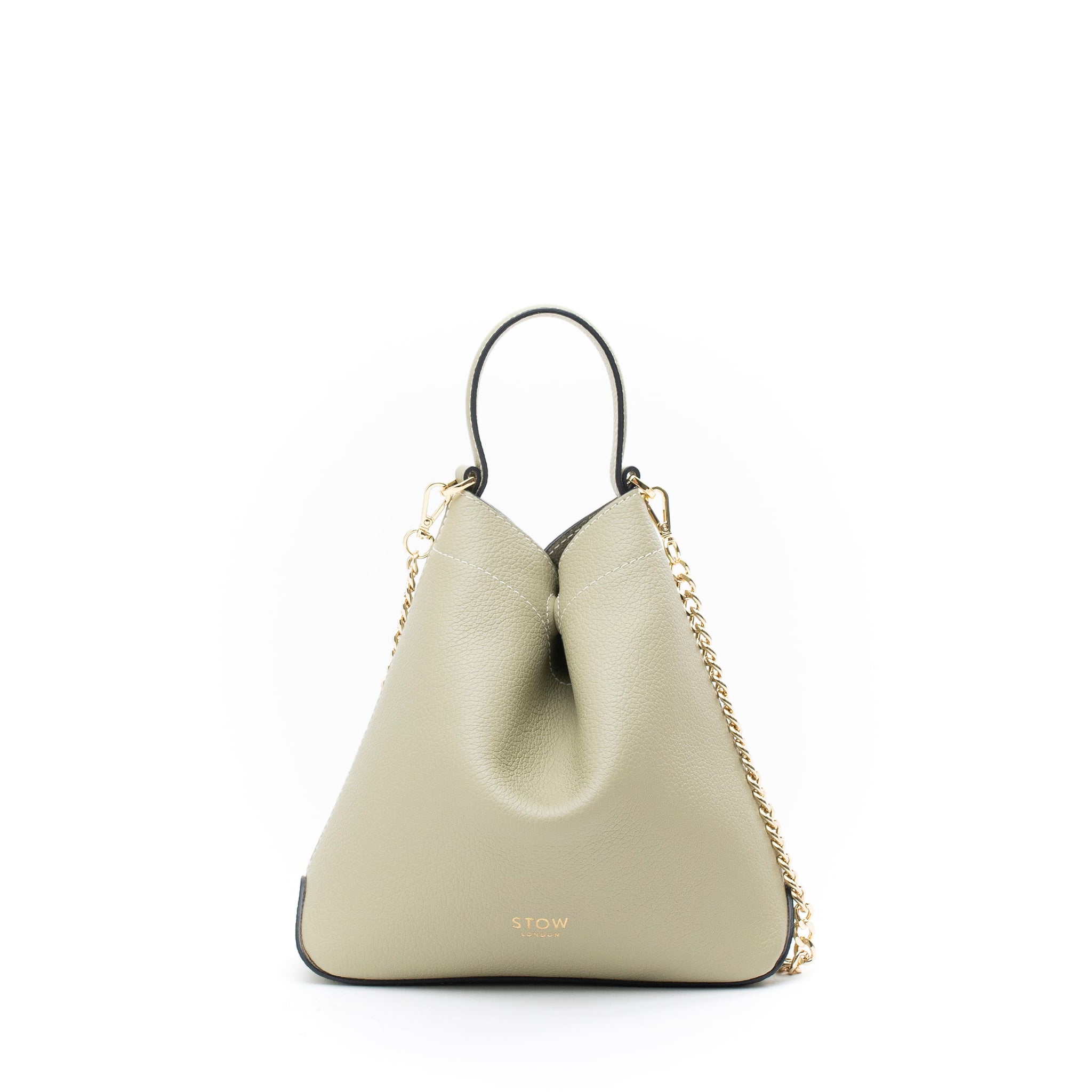 Pale Green Leather Mini Curve Bag
