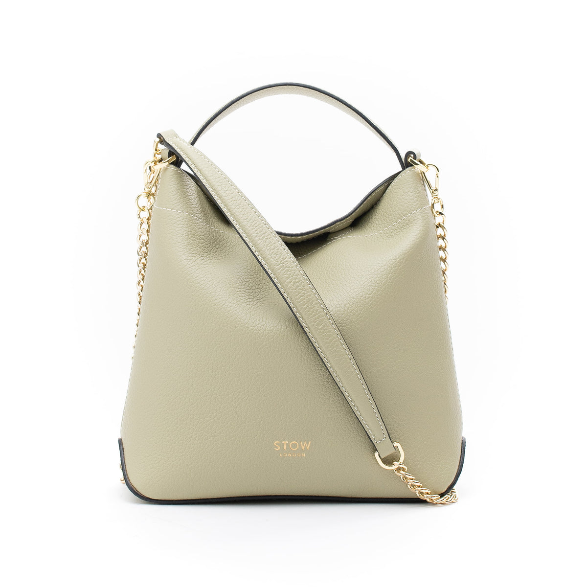 Pale Green Leather Mini Curve Bag