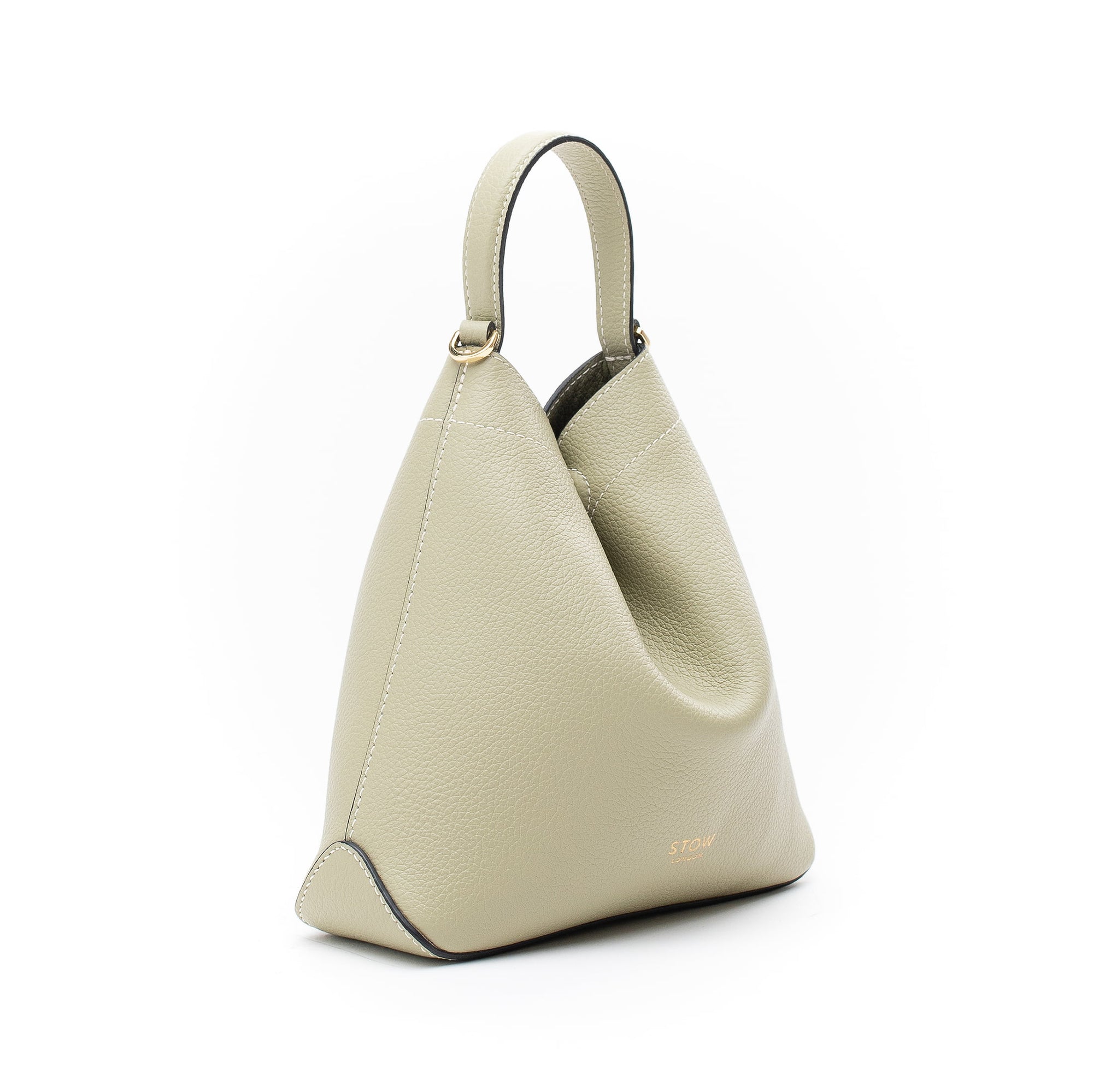 Pale Green Leather Mini Curve Bag