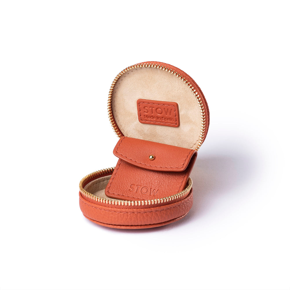 Clay Orange Leather Pocket Essentials Case