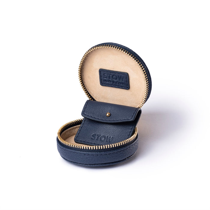 Navy Leather Pocket Essentials Case