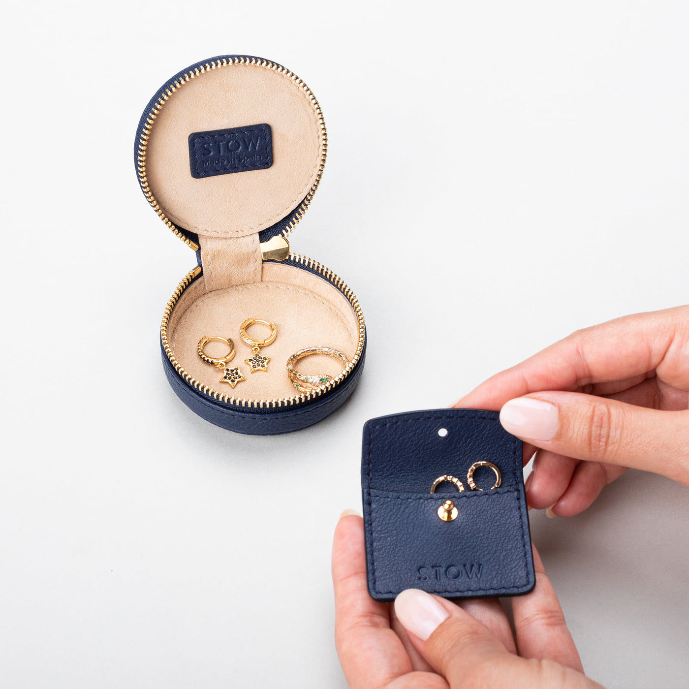 Navy Leather Pocket Essentials Case