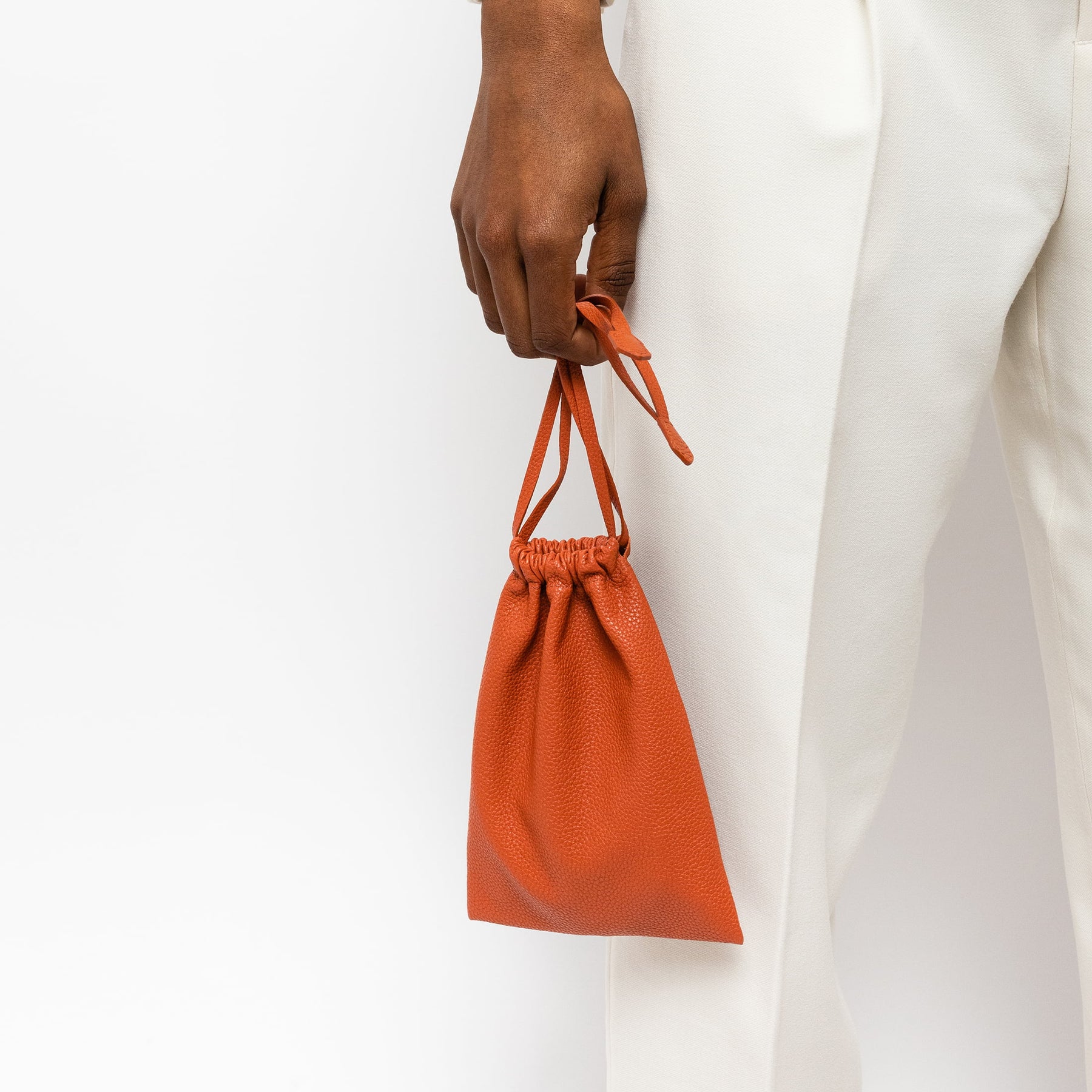Clay Orange Leather Multi Pouch