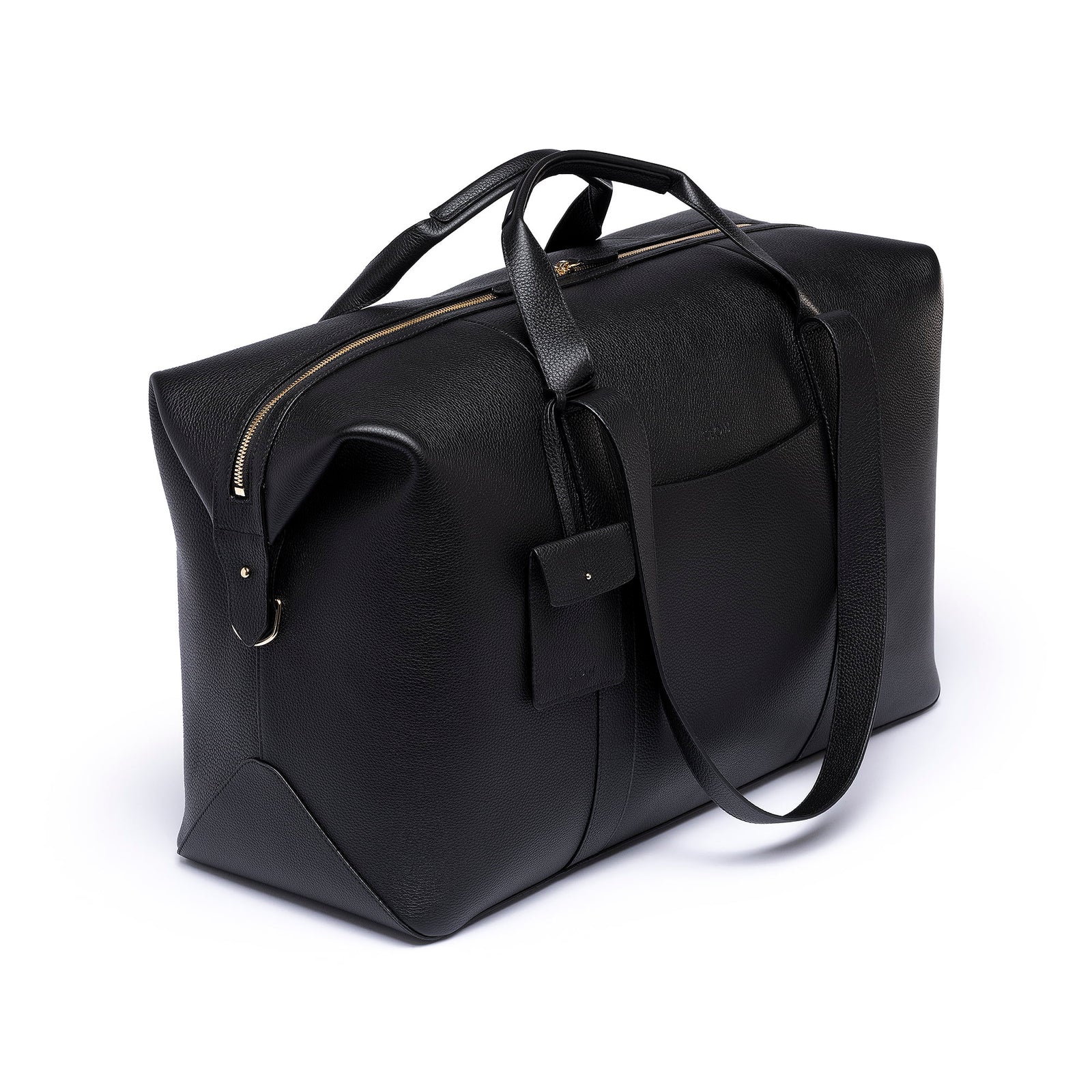 Black Leather Weekend Bag