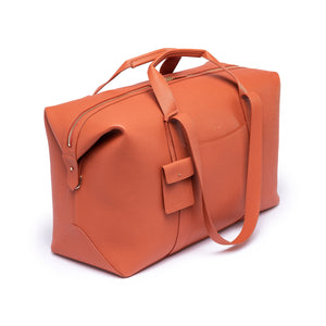 Clay Orange Leather Weekend Bag