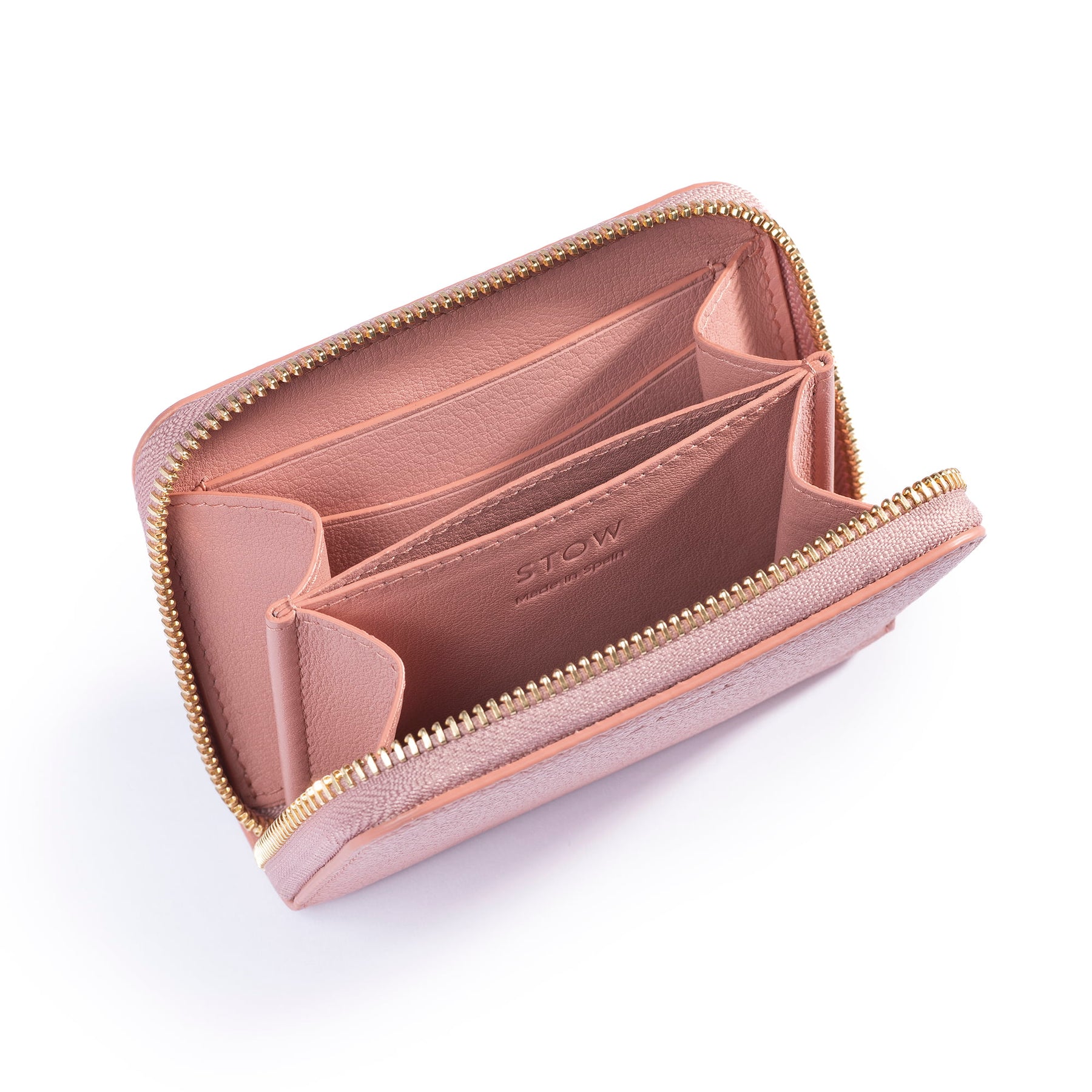 Hazy Blush Leather Zip Wallet