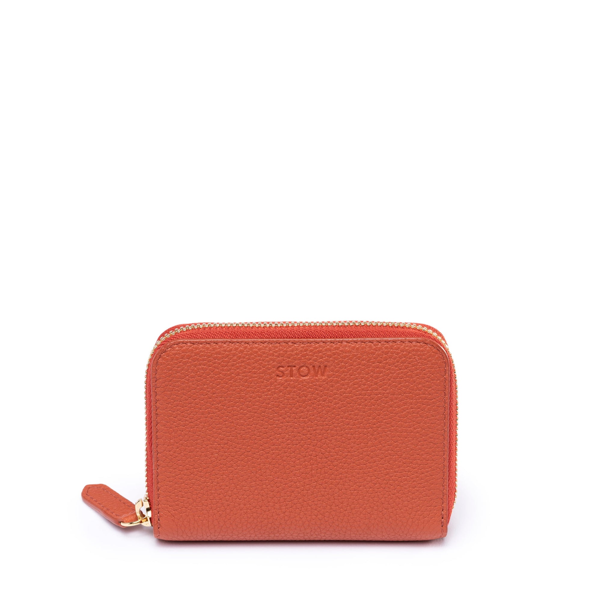 Clay Orange Leather Zip Wallet